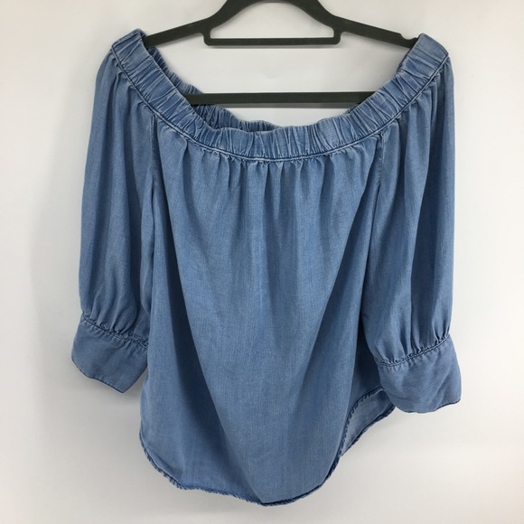 Who What Wear | Tops | Who What Wear Denim Off Shoulder Top | Poshmark